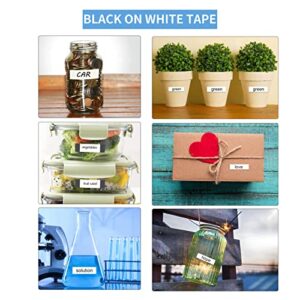 12mm 0.47 Laminated Black on White Label Tape Replacement for TZC231, Label Maker Tape for TZe 131, TZe 231, TZe 431, TZe 531, TZe 631, TZe 731(1Pcs)