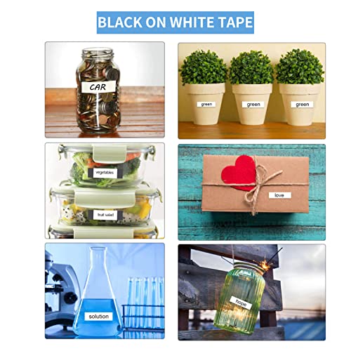 12mm 0.47 Laminated Black on White Label Tape Replacement for TZC231, Label Maker Tape for TZe 131, TZe 231, TZe 431, TZe 531, TZe 631, TZe 731(1Pcs)