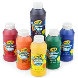 crayola washable finger paints (6 count) toddler paint supplies, kids paint set, ages 4, 5, 6, 7 [amazon exclusive]