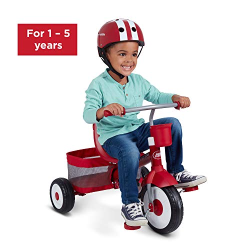 Radio Flyer 4-in-1 Stroll 'N Trike, Toddler Trike, Red Tricycle for Ages 1-5, Toddler Bike