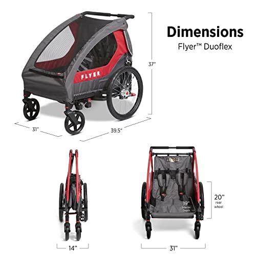 Flyer™ Duoflex 2 in 1 Bike Trailer and Stroller for Toddlers, 1+ Years