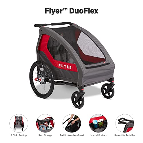 Flyer™ Duoflex 2 in 1 Bike Trailer and Stroller for Toddlers, 1+ Years