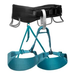 black diamond womens momentum rock climbing harness, aqua verde, small