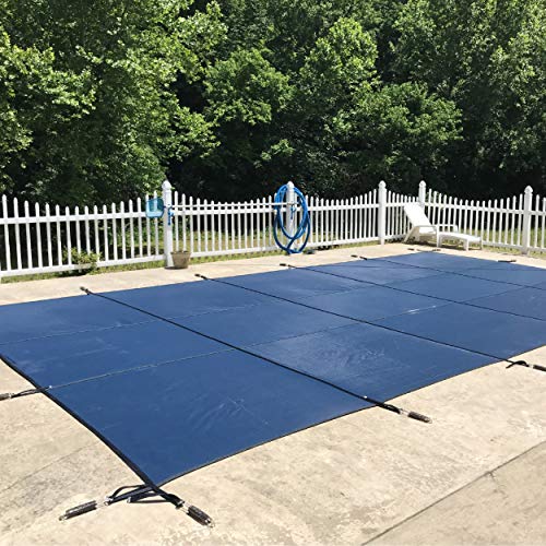 WaterWarden Inground Pool Safety Cover 16' x 32', Rectangle, 15-Year Warranty, UL Classified to ASTM F1346, Triple Stitched for MAX Strength, Abrasion Resistant, Hardware Included, Blue Mesh