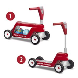 radio flyer scoot 2 scooter, toddler scooter or ride on, ages 1-4,red