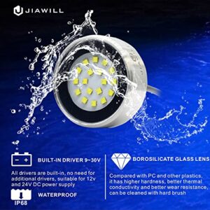 Jiawill Boat Drain Plug Light Smart Control System Use Out of Water DC 9~32V 316L Stainless Steel (Blue)