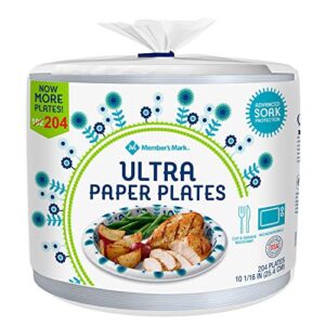 members mark 10 1/16 in ultra plates, white, blue, green, 204 count