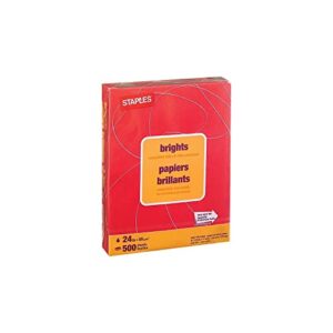 Staples 733081 Brights 24 Lb. Colored Paper Red 500/Ream