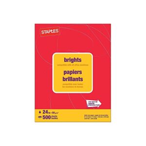 Staples 733081 Brights 24 Lb. Colored Paper Red 500/Ream