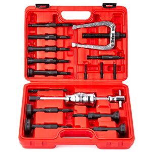 orion motor tech omt blind hole collet bearing race and seal puller extractor kit, slide hammer pilot insert inner internal bearing removal tool set, 16pcs