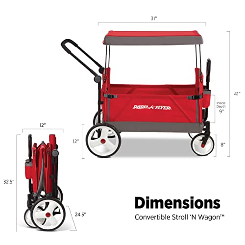 Radio Flyer Convertible Stroll 'N Wagon, Red