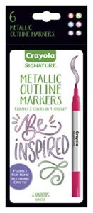 crayola metallic outline paint markers, assorted colors, art supplies, 6 count