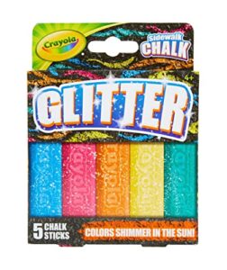 crayola outdoor chalk, glitter sidewalk chalk, summer toys, 5 count