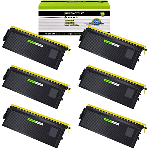 greencycle TN460 TN-460 Toner Cartridge Replacement Compatible for Brother Intellifax 4100 4100e 5750 5750e MFC-1260 MFC-9870 MFC-9700 MFC-2500 DCP-1400 DCP-1200 Series Printer (Black, 6 Pack)