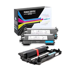 suppliesoutlet compatible toner cartridge and drum unit set for brother tn450 / tn-450 / dr420 / dr-420 (2 toner,1 drum)