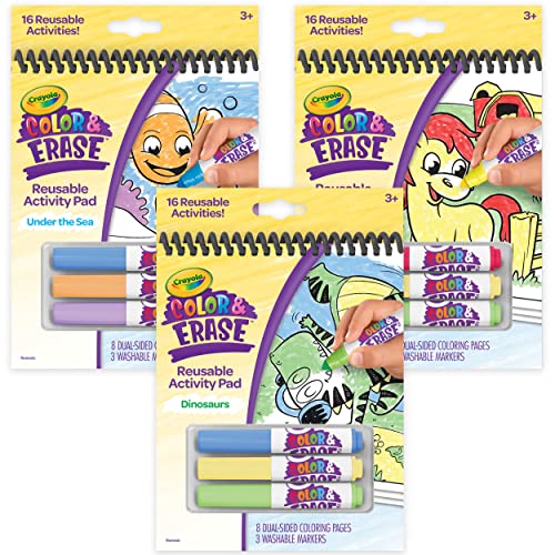 Crayola Color & Erase Reusable Activity Pad, Variety Pack, Toddler Coloring, Easter Basket Stuffers, Gift for Kids, 3, 4, 5, 6 [Amazon Exclusive]