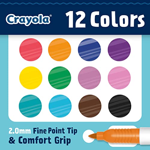 Crayola Dual Chisel Tip & Brush Markers, Art Markers, Gifts for Teens, 12ct