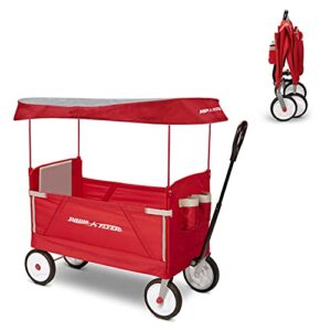 radio flyer 3-in-1 ez folding, outdoor collapsible wagon for kids & cargo, red folding wagon