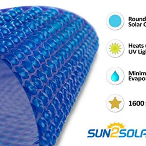 Sun2Solar Blue 30-Foot Round Solar Cover | 1600 Series Style | Heat Retaining Blanket for In-Ground and Above-Ground Round Swimming Pools | Use Sun to Heat Pool Water | Bubble-Side Facing Down in Pool