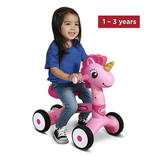 Radio Flyer Lil' Racers: Sparkle The Unicorn Ride on Toy, for Ages 1-3