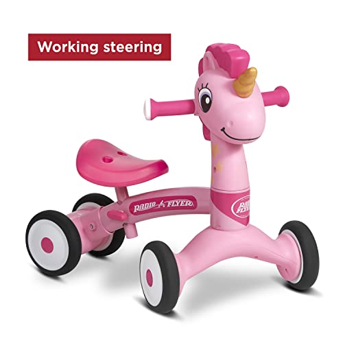 Radio Flyer Lil' Racers: Sparkle The Unicorn Ride on Toy, for Ages 1-3