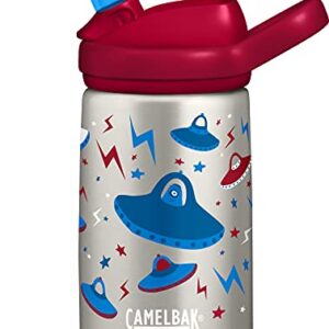 CamelBak Eddy+ Kids 12 oz Bottle, Insulated Stainless Steel with Straw Cap - Leak Proof When Closed, UFOs