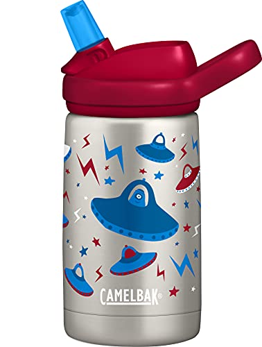 CamelBak Eddy+ Kids 12 oz Bottle, Insulated Stainless Steel with Straw Cap - Leak Proof When Closed, UFOs