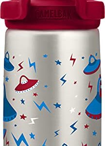 CamelBak Eddy+ Kids 12 oz Bottle, Insulated Stainless Steel with Straw Cap - Leak Proof When Closed, UFOs