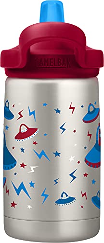 CamelBak Eddy+ Kids 12 oz Bottle, Insulated Stainless Steel with Straw Cap - Leak Proof When Closed, UFOs