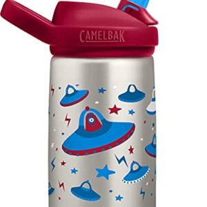 CamelBak Eddy+ Kids 12 oz Bottle, Insulated Stainless Steel with Straw Cap - Leak Proof When Closed, UFOs