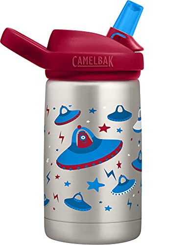 CamelBak Eddy+ Kids 12 oz Bottle, Insulated Stainless Steel with Straw Cap - Leak Proof When Closed, UFOs