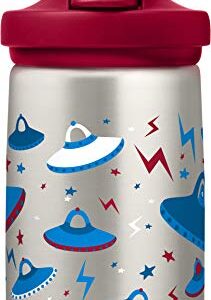 CamelBak Eddy+ Kids 12 oz Bottle, Insulated Stainless Steel with Straw Cap - Leak Proof When Closed, UFOs