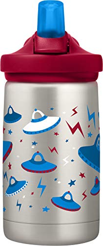 CamelBak Eddy+ Kids 12 oz Bottle, Insulated Stainless Steel with Straw Cap - Leak Proof When Closed, UFOs