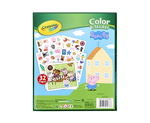 Crayola Peppa Pig Coloring Pages and Stickers, Gift for Kids, Ages 3, 4, 5, 6