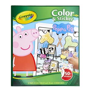 Crayola Peppa Pig Coloring Pages and Stickers, Gift for Kids, Ages 3, 4, 5, 6