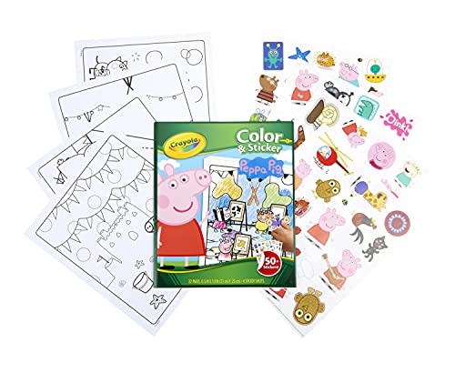 Crayola Peppa Pig Coloring Pages and Stickers, Gift for Kids, Ages 3, 4, 5, 6