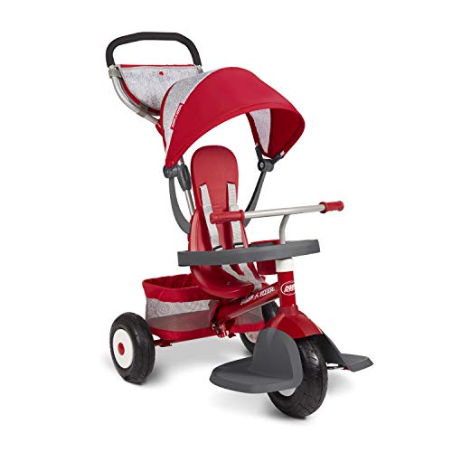 Radio Flyer Ultimate All-Terrain Stroll 'N Trike, Kids and Toddler Tricycle, Red Toddler Bike, For Ages 9 Months - 5 Years