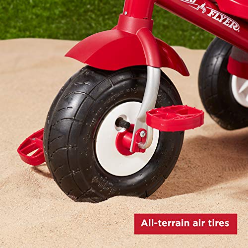 Radio Flyer Ultimate All-Terrain Stroll 'N Trike, Kids and Toddler Tricycle, Red Toddler Bike, For Ages 9 Months - 5 Years