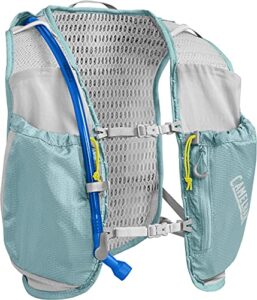 camelbak women’s circuit run vest with 50oz hydration bladder, aqua sea/ silver