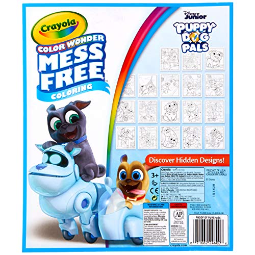 Crayola Color Wonder, Puppy Dog Pals Book, 18 Mess Free Coloring Pages, Gift for Kids, 3, 4, 5, 6