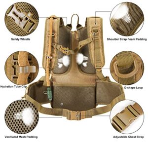 Tactical Hydration Pack Backpack, Military Molle Water Backpack for Hiking Running Cycling Climbing Hunting Fishing(No Water Bladder Included)