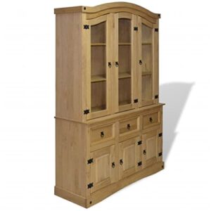 vidaxl buffet & hutch mexican pine corona range display cabinet unit bookcase