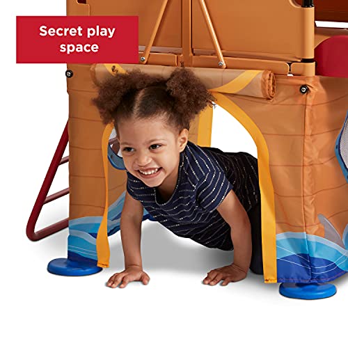 Radio Flyer Play & Fold Away Pirate Ship, Toddler Climber, Kids Playhouse for Ages 2-5