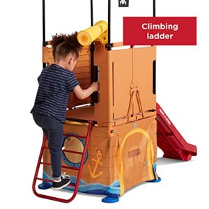 Radio Flyer Play & Fold Away Pirate Ship, Toddler Climber, Kids Playhouse for Ages 2-5