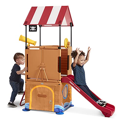 Radio Flyer Play & Fold Away Pirate Ship, Toddler Climber, Kids Playhouse for Ages 2-5