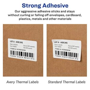 AVERY Multi-Purpose Labels for Label Printers, 1.125 x 3.5 Inches, White, Two Rolls of 130 (04150), 1 1/8" x 3 1/2"