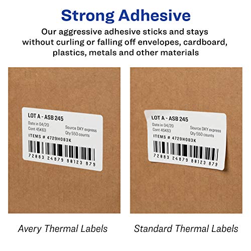 AVERY Multi-Purpose Labels for Label Printers, 1.125 x 3.5 Inches, White, Two Rolls of 130 (04150), 1 1/8" x 3 1/2"