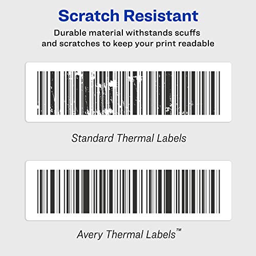 AVERY Multi-Purpose Labels for Label Printers, 1.125 x 3.5 Inches, White, Two Rolls of 130 (04150), 1 1/8" x 3 1/2"