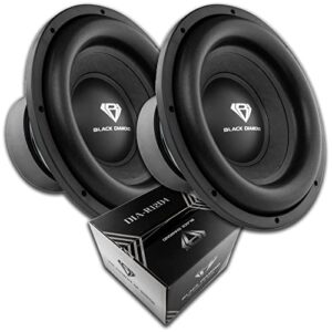 black diamond monoblock 1500w amp and 2 12″ 4+4 ohm subwoofer combo