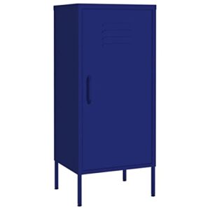 vidaxl storage cabinet home indoor living room cupboard bookcase display book cabinet sideboard furniture with adjustable shelves navy blue steel